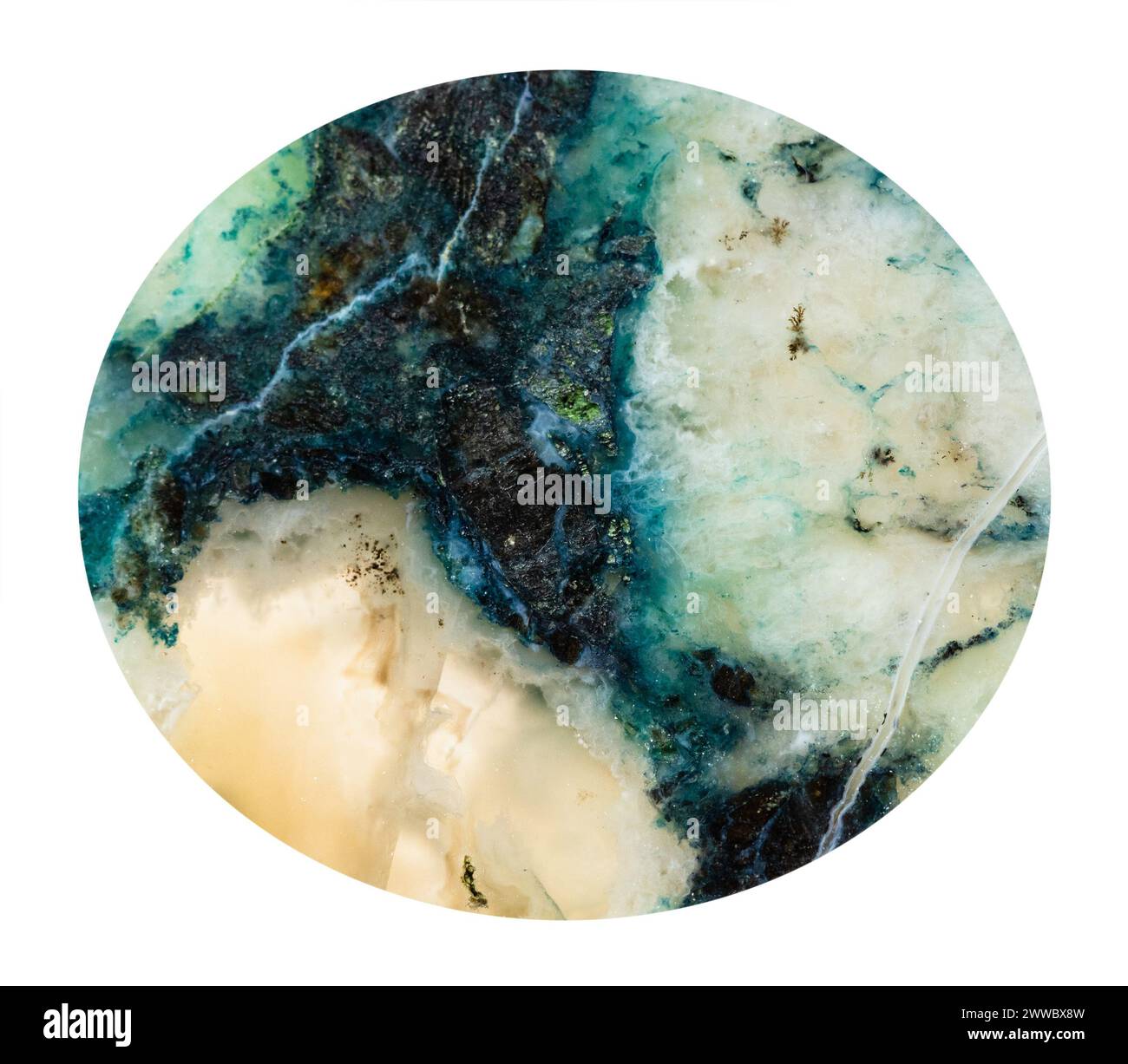 close up of sample of natural stone from geological collection ...