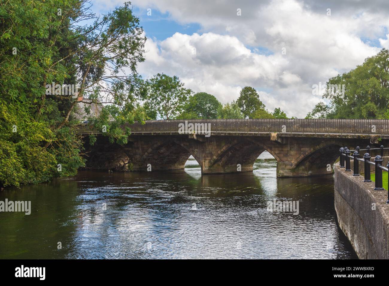 Fordingbridge, UK - August 19th 2023: The Great Bridge crossing over ...