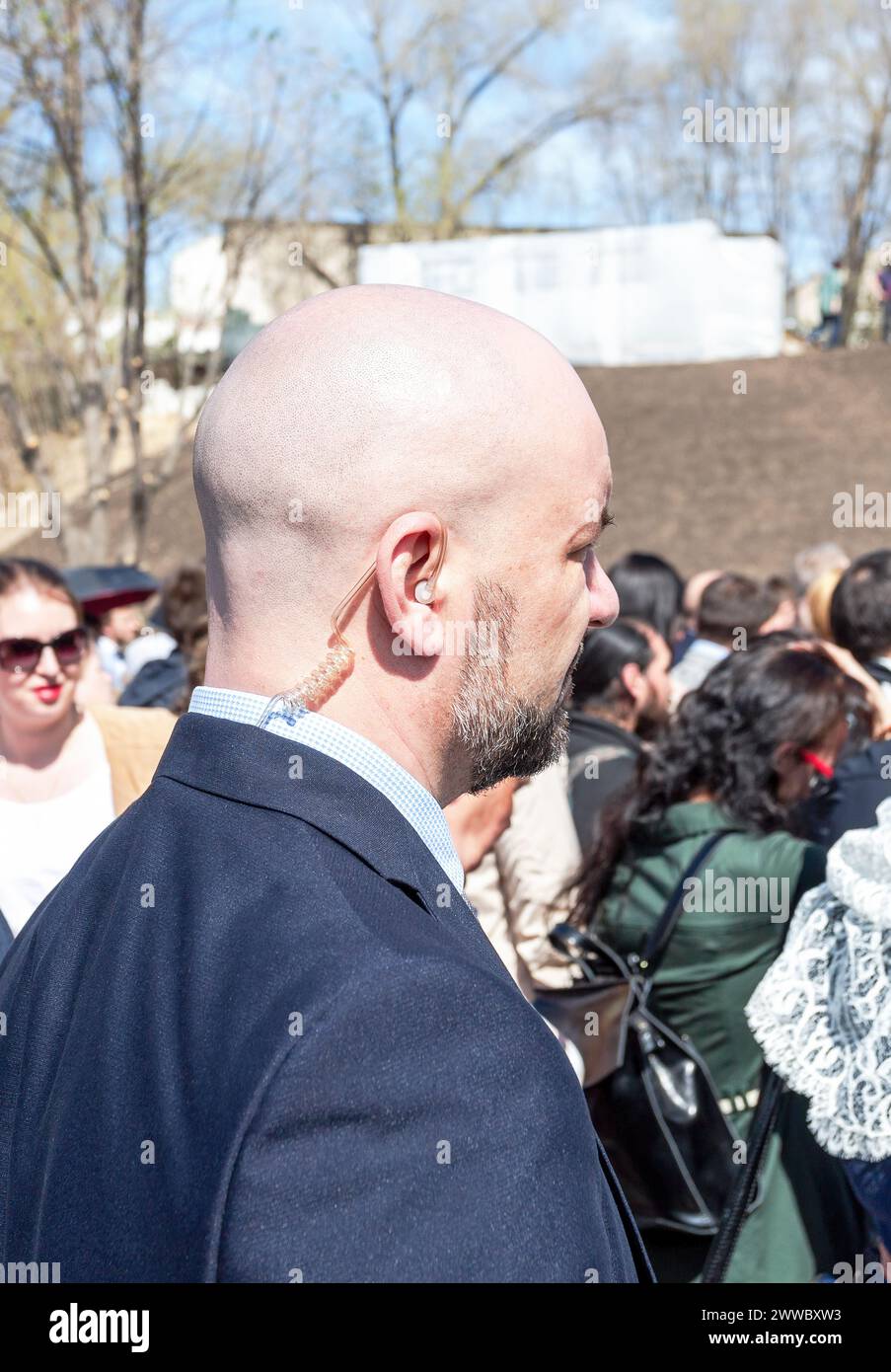 Samara, Russia - May 6, 2018: Secret service agent (security guard ...