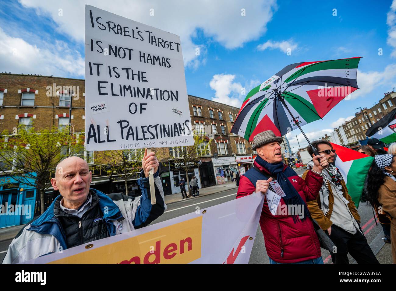 London, UK. 23rd Mar, 2024. Palestine protest rally Camden, calling for ...