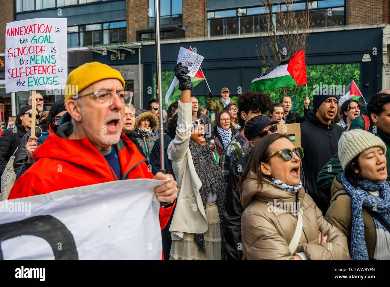 London, UK. 23rd Mar, 2024. Palestine protest rally Camden, calling for ...