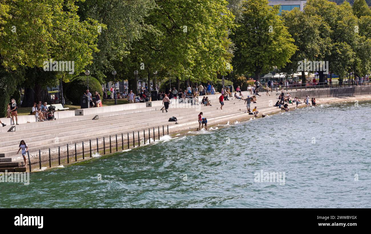 Lake Constance, Lakeside Promenade Bregenz, Vorarlberg, Austria Stock ...