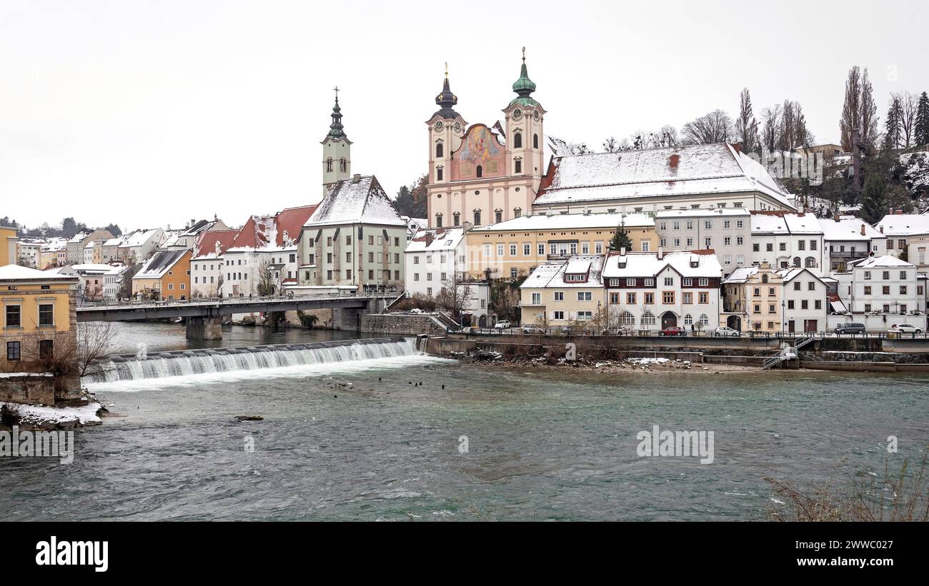At the confluence of the enns steyr rivers in steyr hi-res stock ...