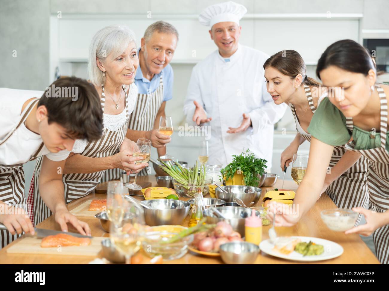 Professional personal chef cook in customer private kitchen house ...