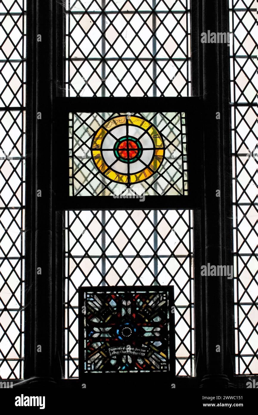 Rare stained glass window in design of a sundial. St Michaels and All ...