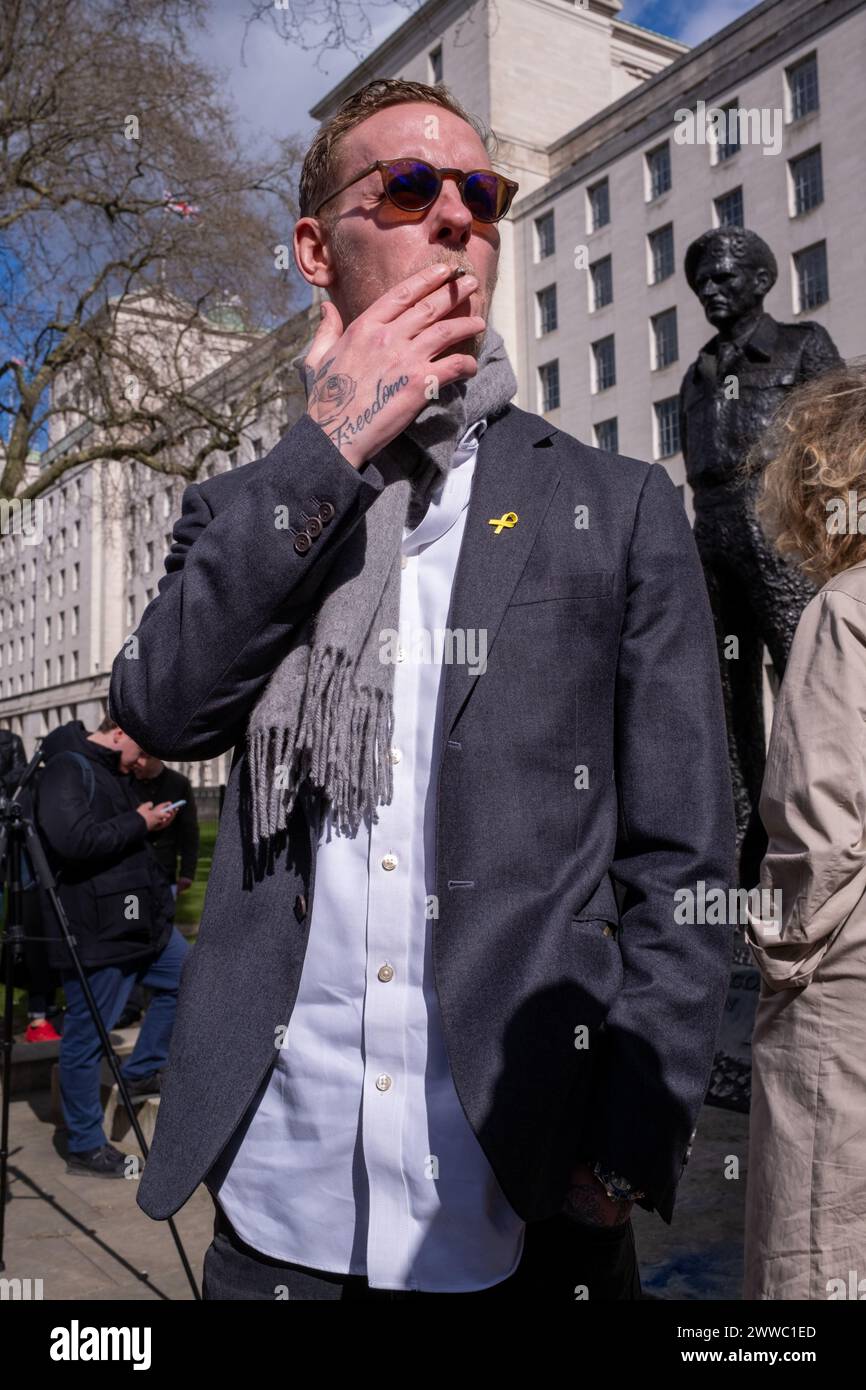 Actor turned activist Laurance Fox attends a turning Point rally held ...