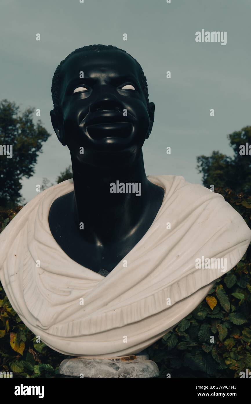 first roundel, African busts in Sanssouci Park in Potsdam Stock Photo ...