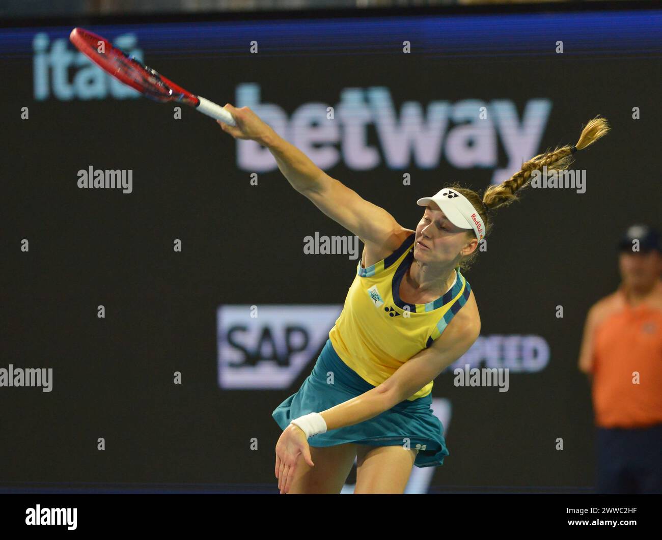 Miami Gardens, USA. 21st Mar, 2024. MIAMI GARDENS, FLORIDA - MARCH 21: Elena Rybakina ...