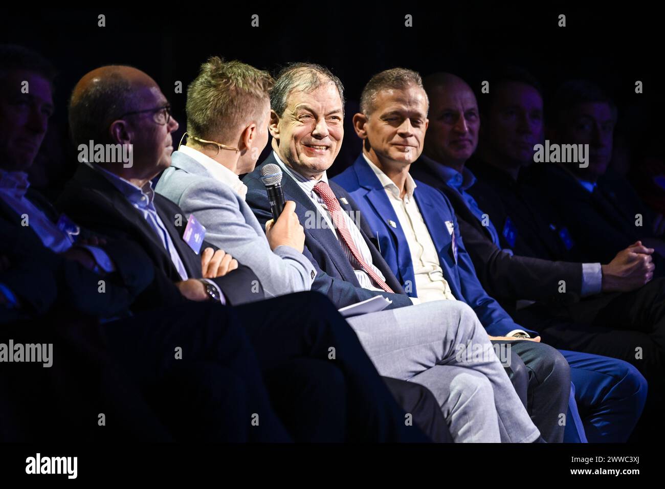 Antwerp, Belgium. 23rd Mar, 2024. Barco chairman Charles Beauduin ...
