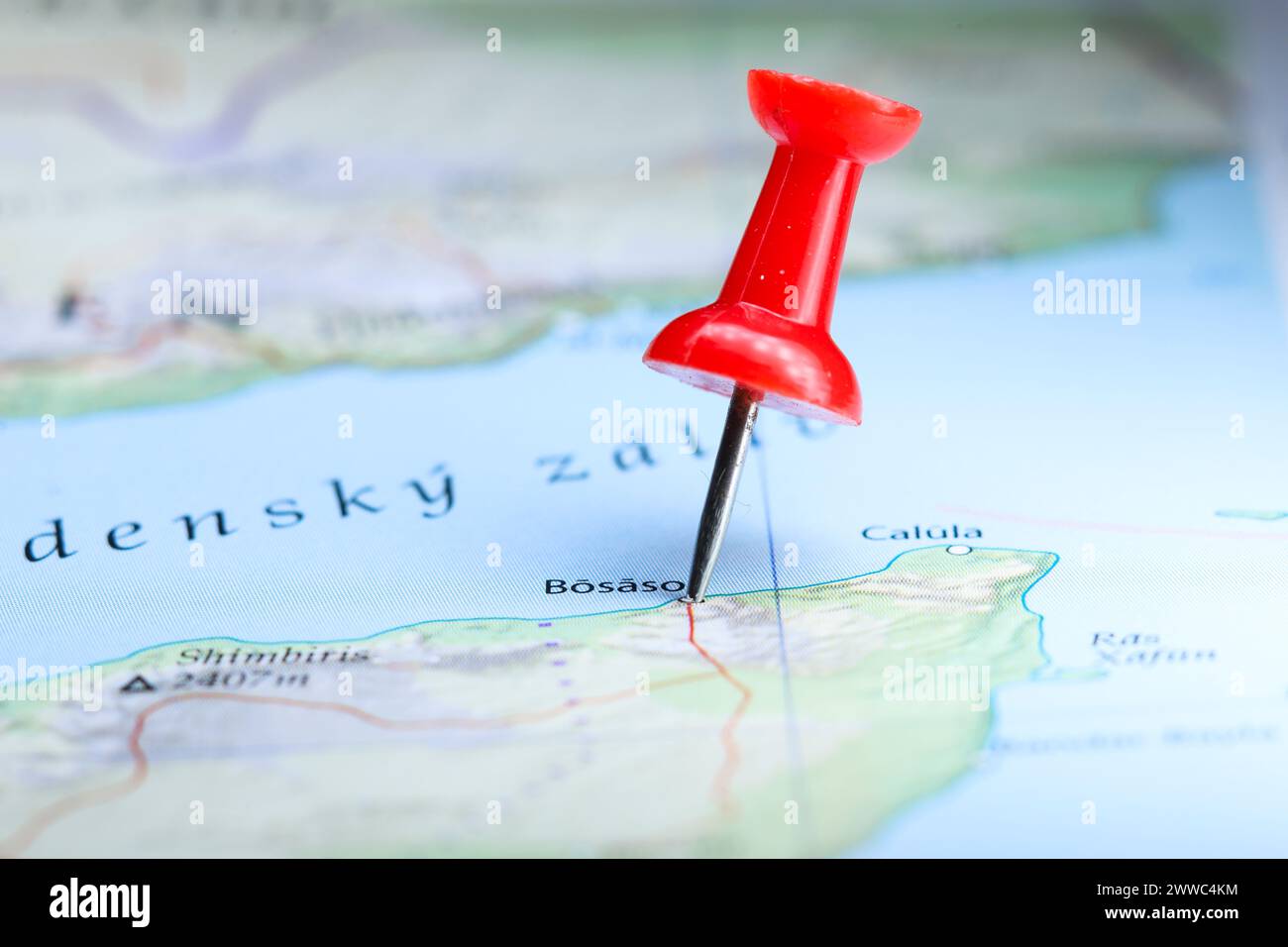 Bosaso, Somalia pin on map Stock Photo - Alamy