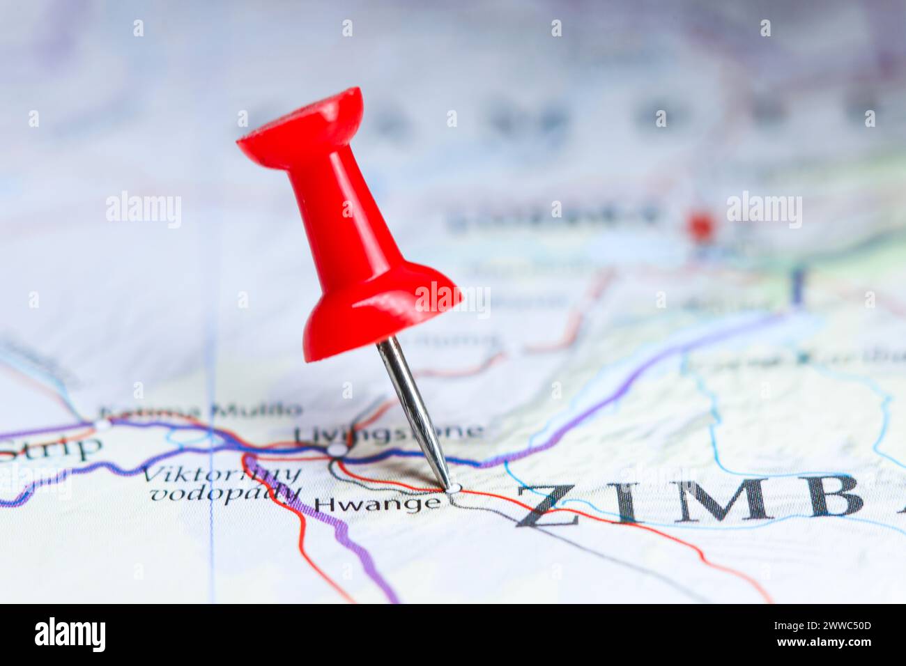 Hwange , Zimbabwe pin on map Stock Photo - Alamy