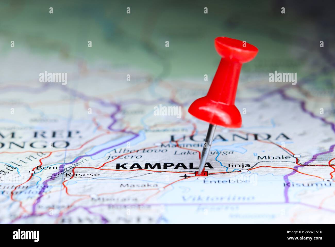 Kampala map hi-res stock photography and images - Alamy