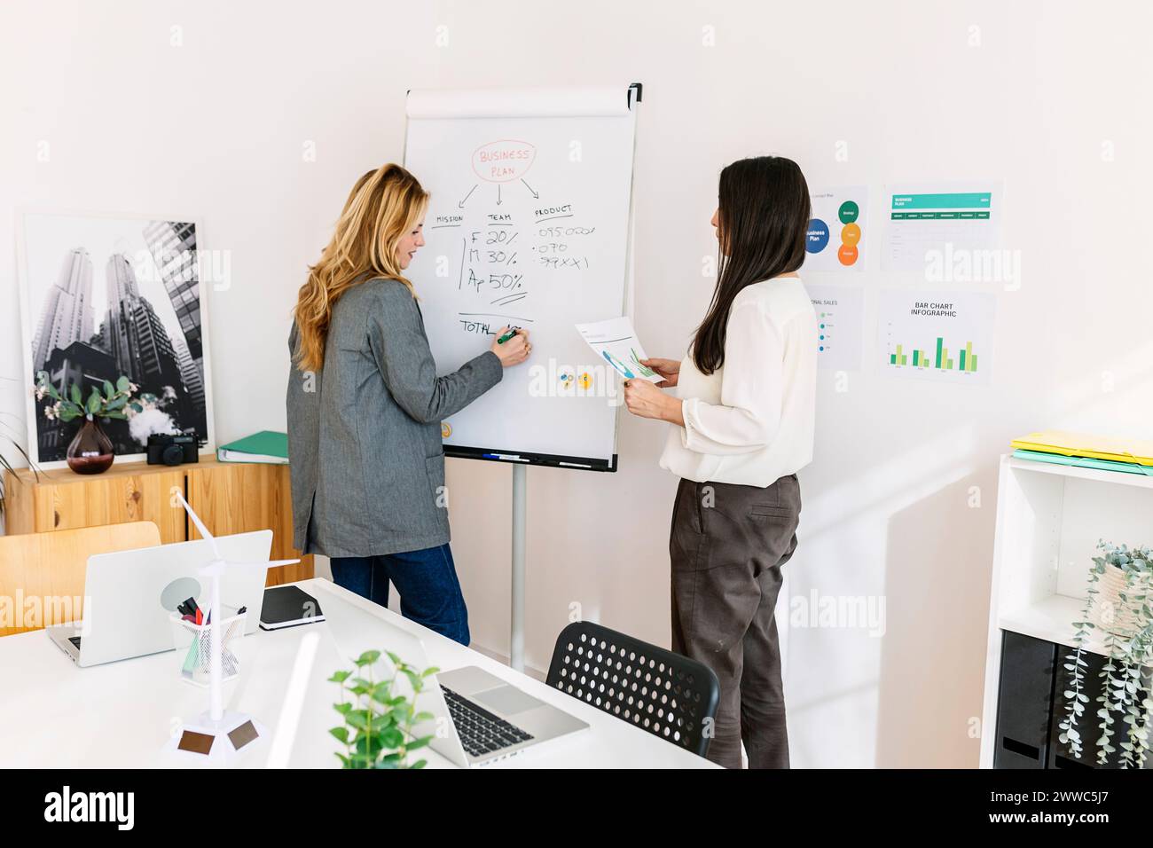 Businesswomen planning together in office Stock Photo - Alamy