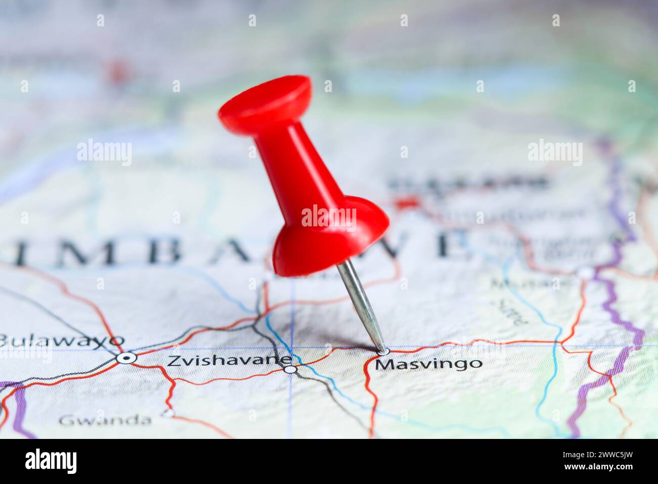 Masvingo , Zimbabwe pin on map Stock Photo - Alamy