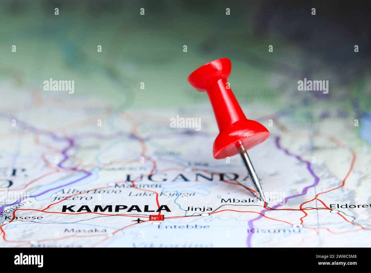 Mbale, Uganda pin on map Stock Photo - Alamy