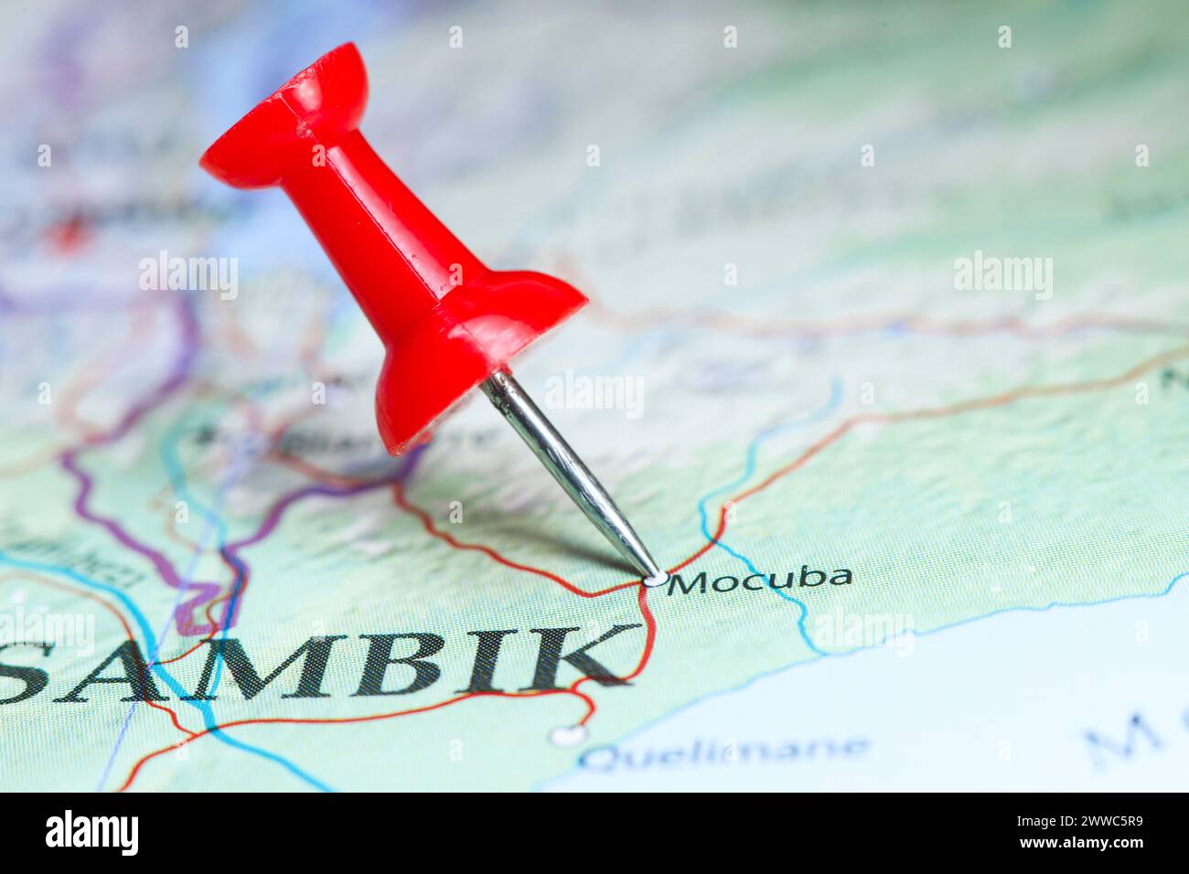 Mocuba, Mozambique pin on map Stock Photo - Alamy