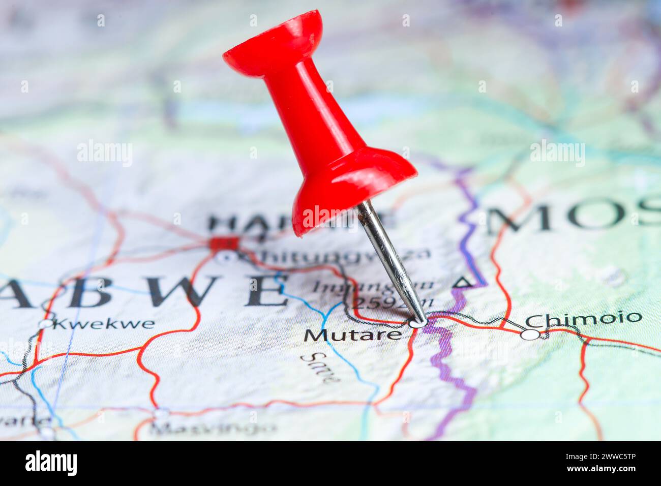Mutare , Zimbabwe pin on map Stock Photo - Alamy