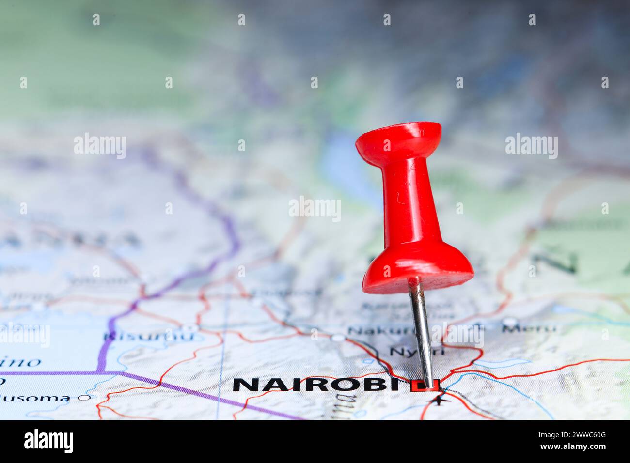 World travel map location of nairobi hi-res stock photography and ...