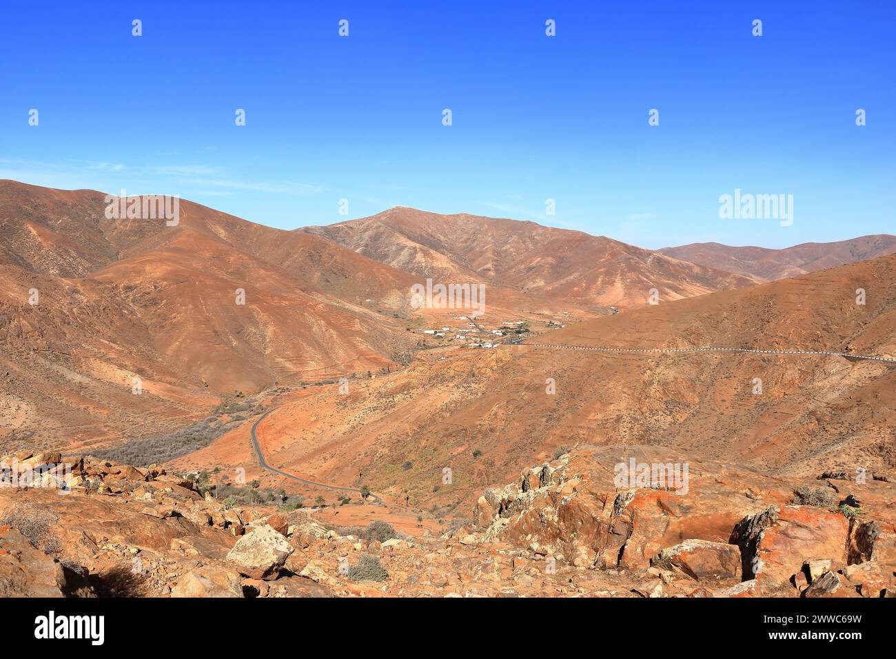 View of landscape from the Mirador del Risco de Las Penas viewpoint on ...