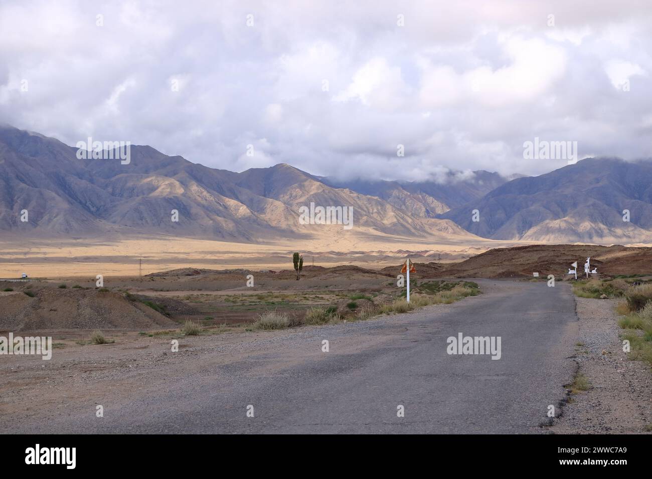 landscape view in the region of Issyk-Kul Lake near the Orto Tokoy ...