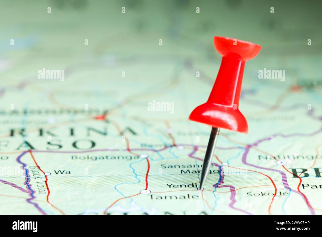 Yendi, Ghana pin on map Stock Photo - Alamy