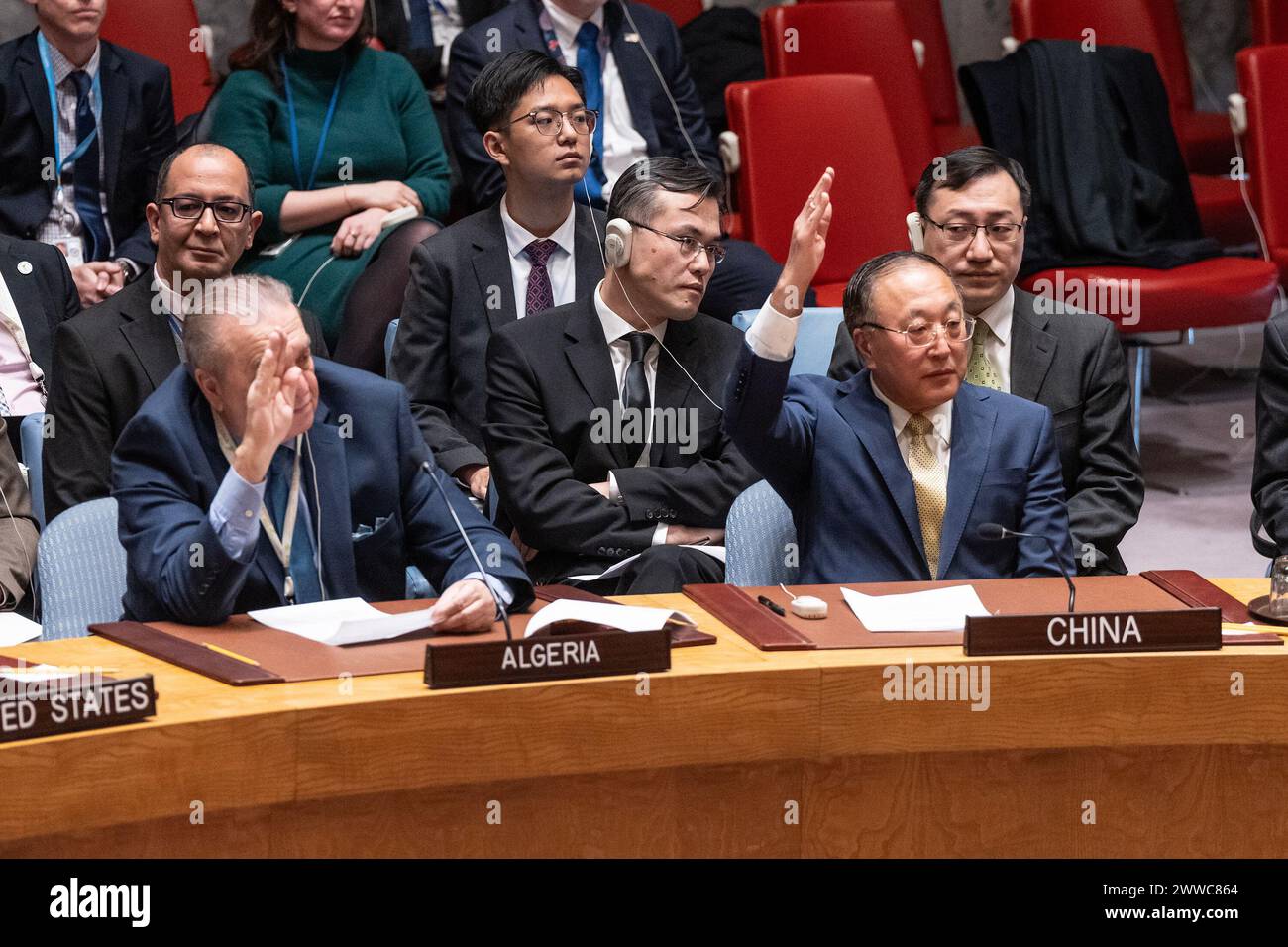 New York, United States. 22nd Mar, 2024. Ambassadors Amar Bendjama of ...