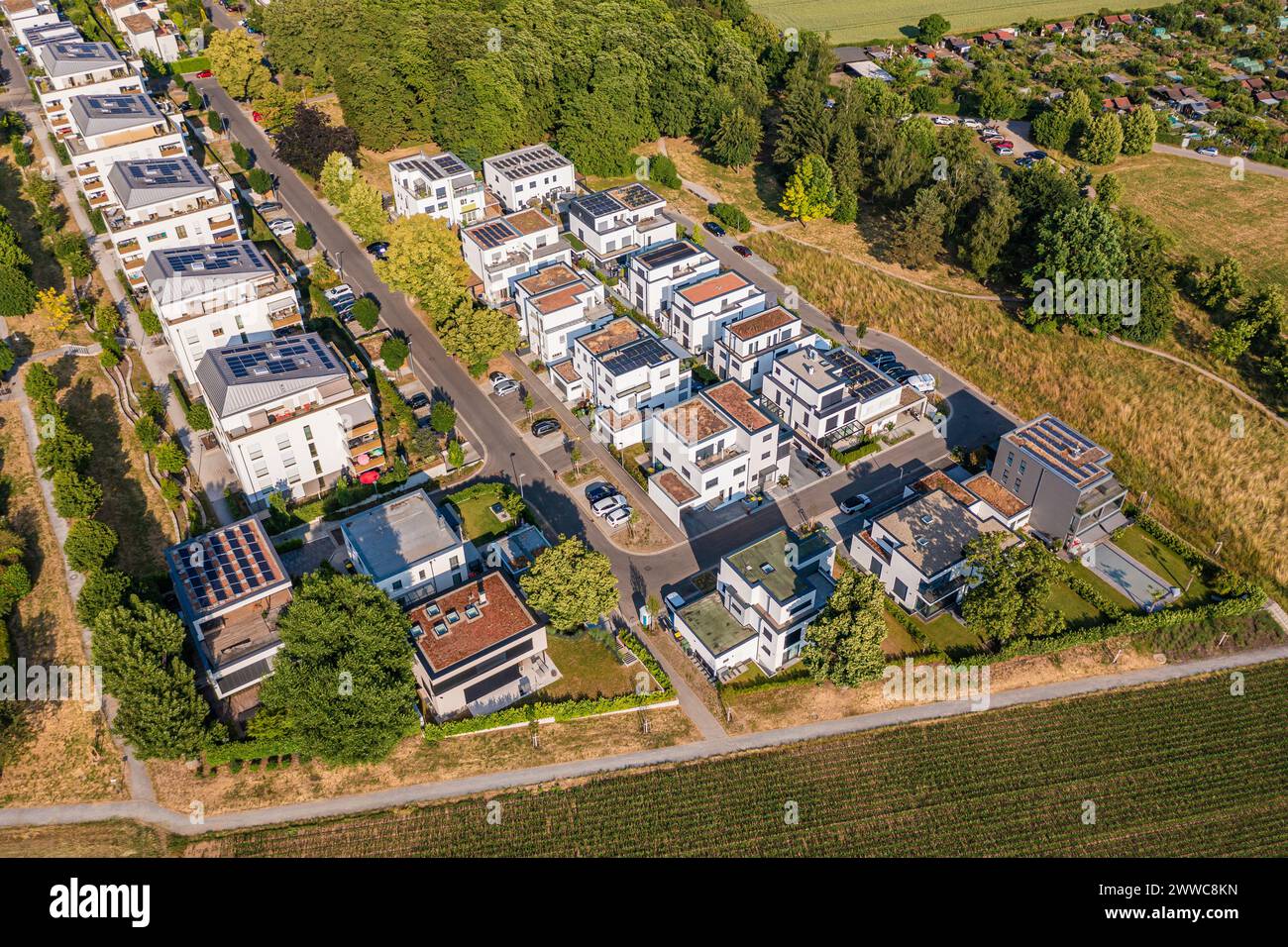 Germany, Baden-Wurttemberg, Ludwigsburg, Aerial view of energy ...