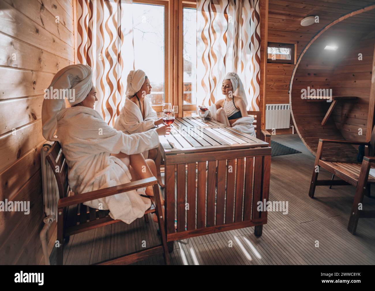 Group women in sauna hi-res stock photography and images - Alamy