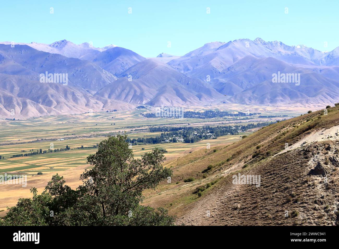 view over the river valley in the Chong Kemin National Park in ...