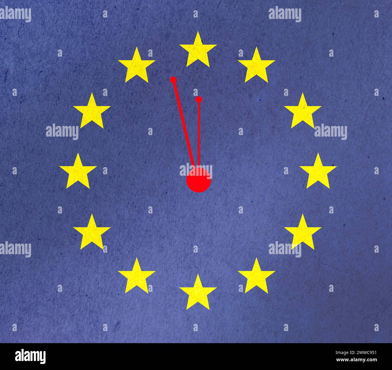 Illustration of European Union flag as clock Stock Photo - Alamy
