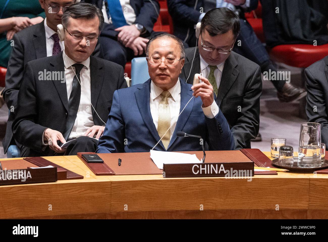 New York, New York, USA. 22nd Mar, 2024. Ambassador Zhang Jun of China ...