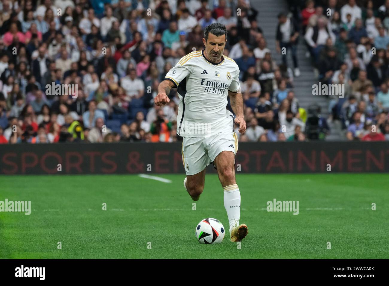 Luís Figo on during the Corazon Classic 2024 charity football match ...