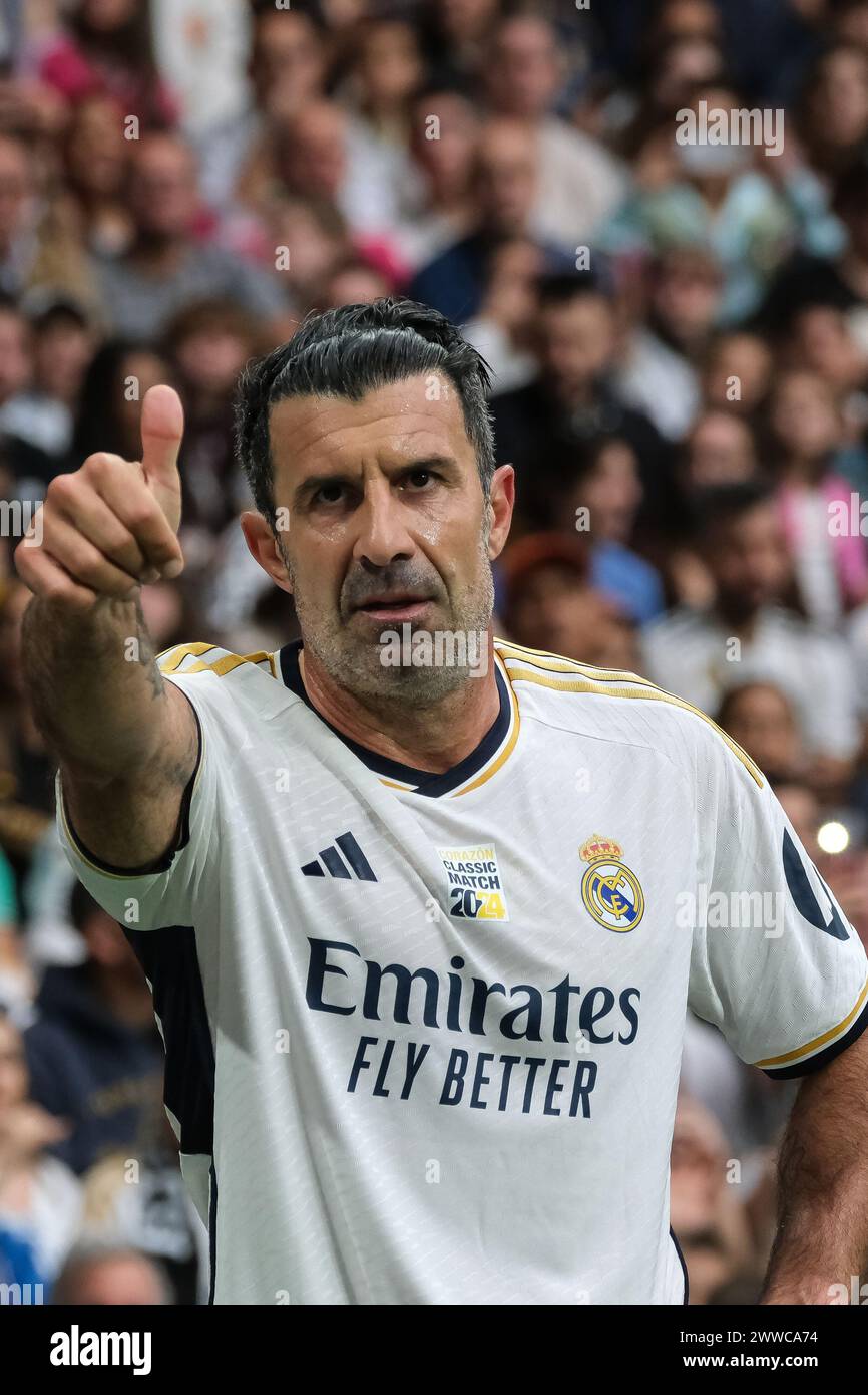 Luís Figo on during the Corazon Classic 2024 charity football match ...
