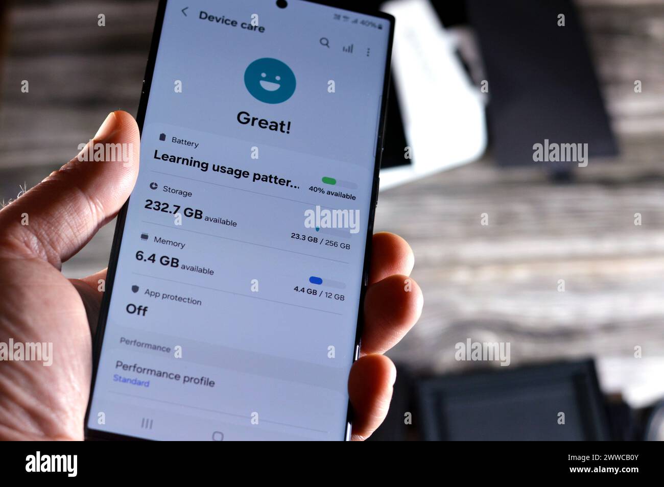 Cairo, Egypt, March 22 2024: The Samsung Galaxy S23 Ultra, high-end ...