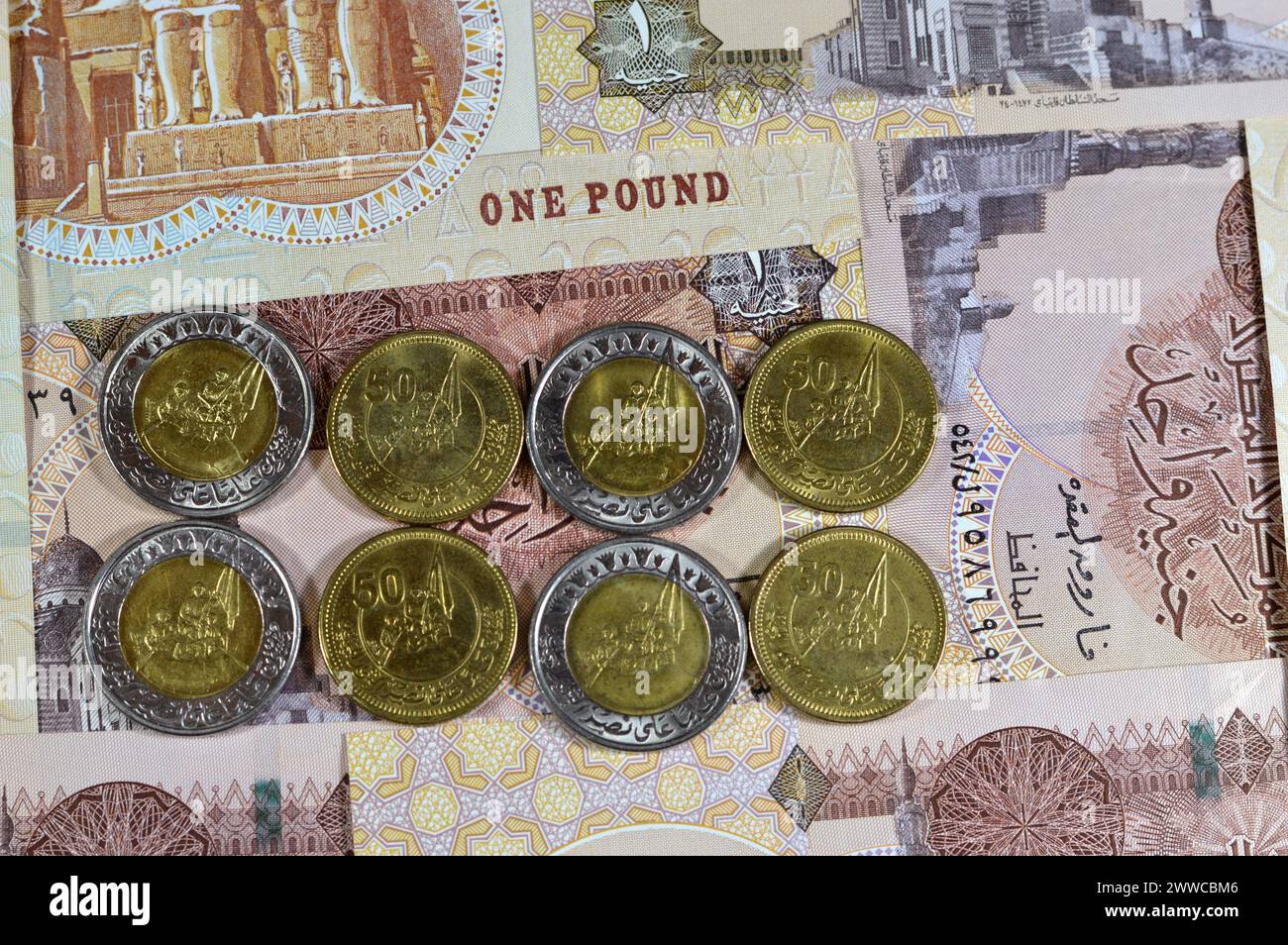 Egyptian pound 1 LE EGP and 50 piaster coin, Commemorative issue, 50 ...