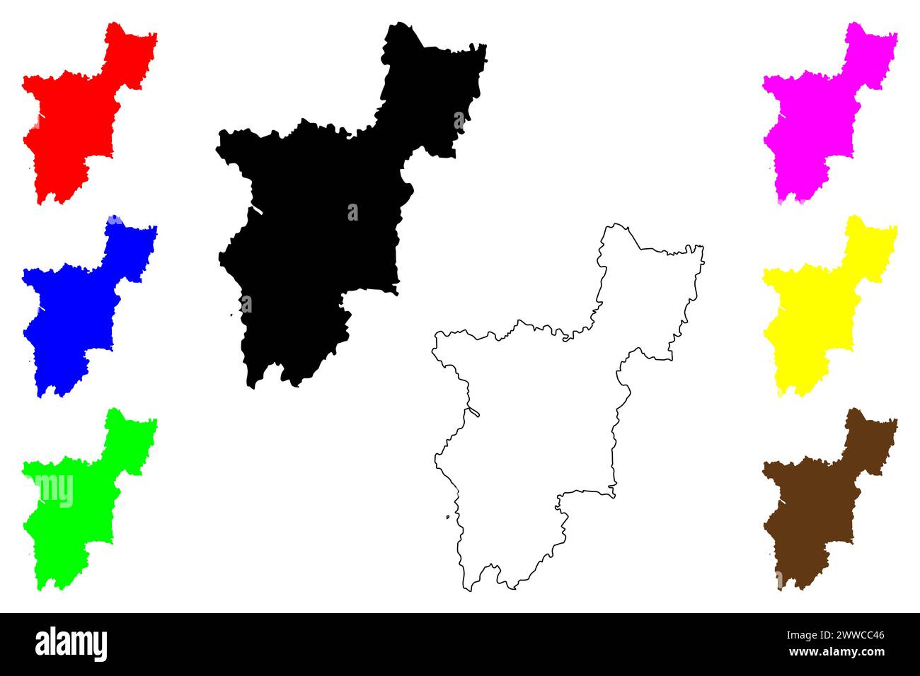 Xiaogan city (People's Republic of China, PRC) map vector illustration ...