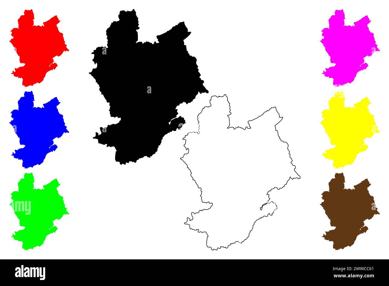 Zhangjiakou city (People's Republic of China, PRC) map vector ...