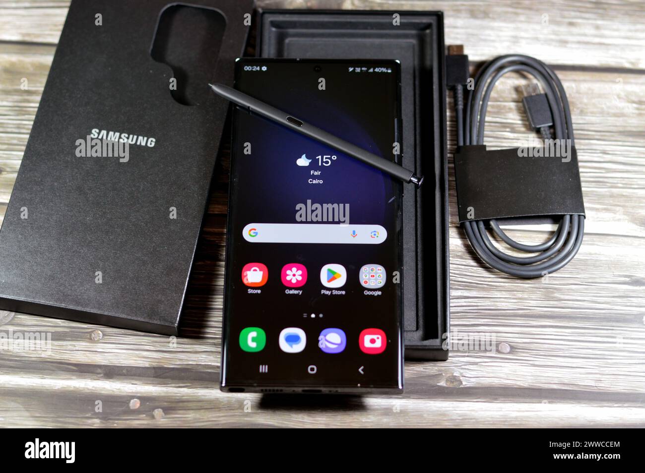 Cairo, Egypt, March 22 2024: The Samsung Galaxy S23 Ultra, high-end ...