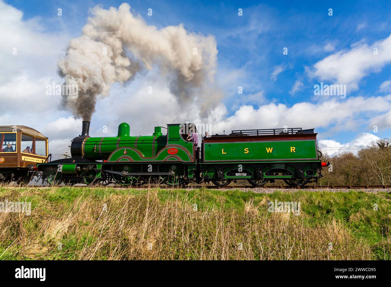 Corfe Castle, Dorset, UK. 23rd March 2024.. Swanage Railway Victoria ...