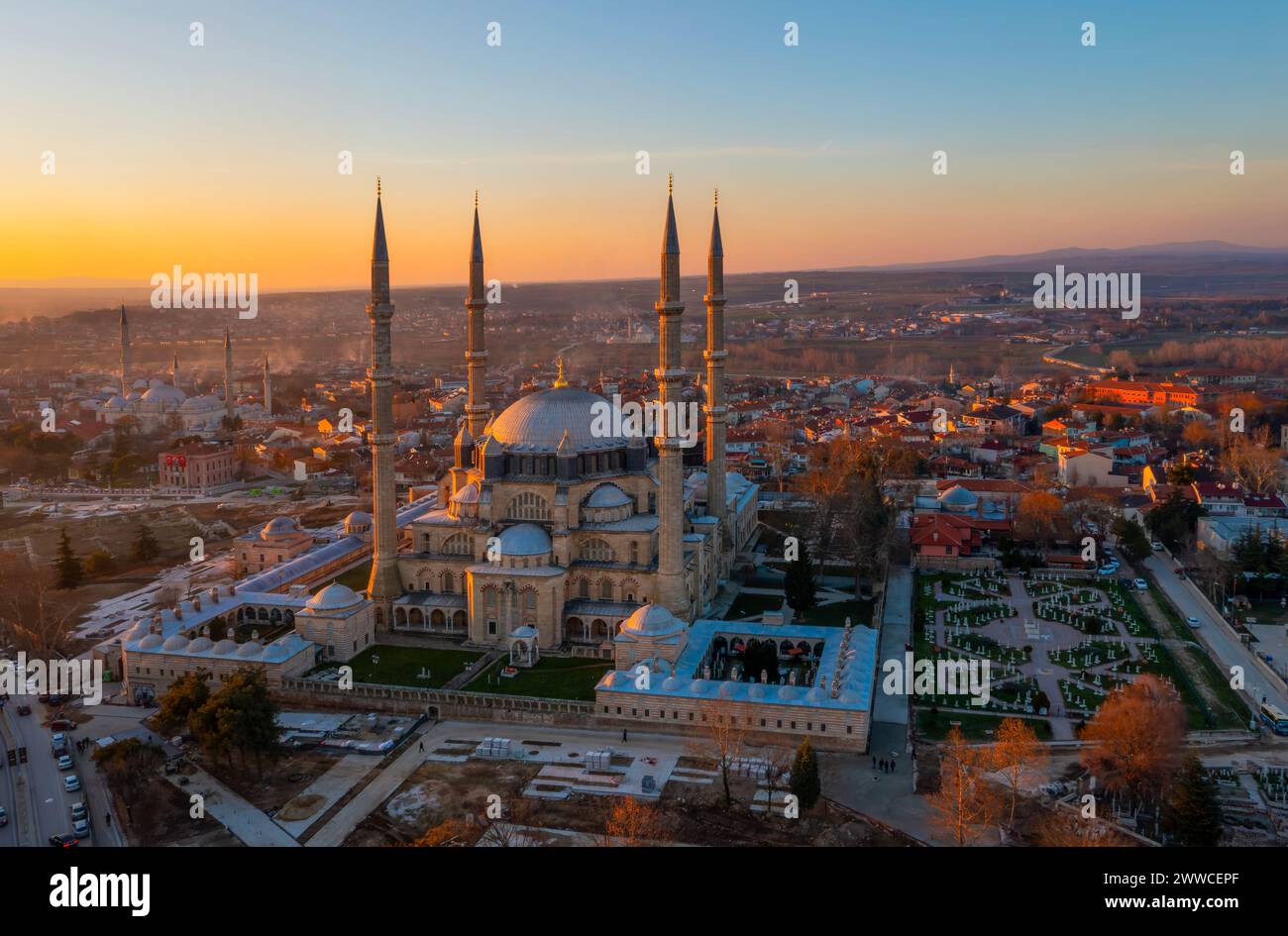 Selimiye Mosque exterior view in Edirne City of Turkey. Edirne was ...