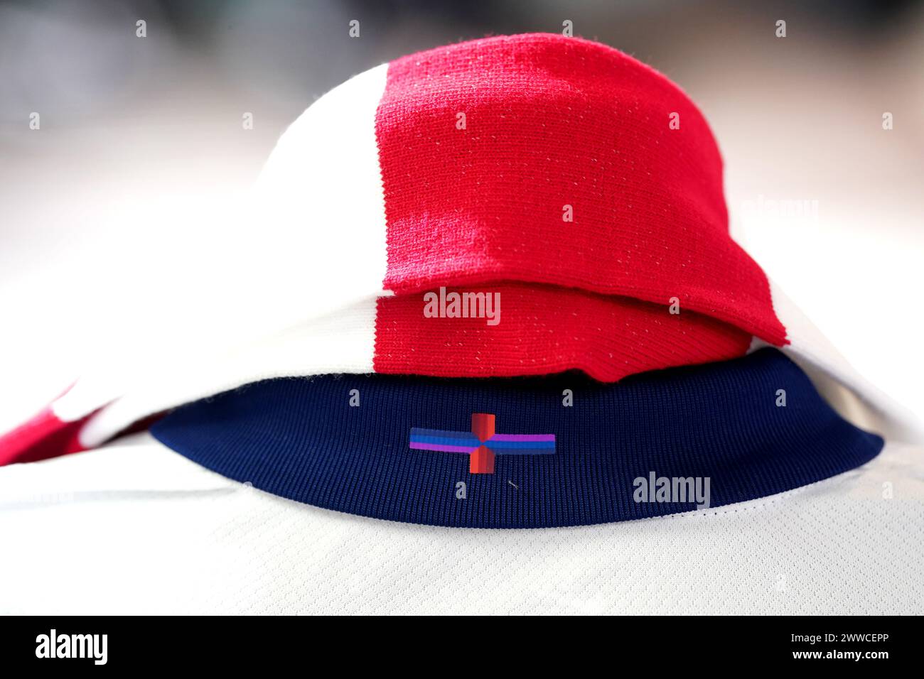 A detailed view of the St George's Cross detail on the back of an ...