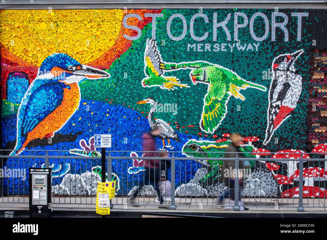 EDITORIAL USE ONLY The largest mural made of plastic bottle tops in the ...