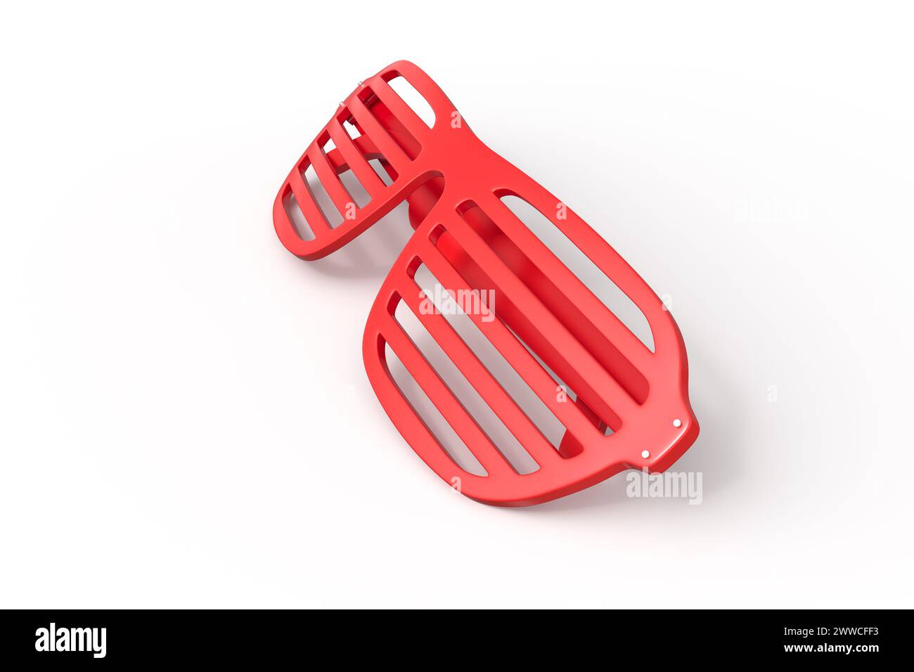 Red shutter shades on a white background Stock Photo - Alamy