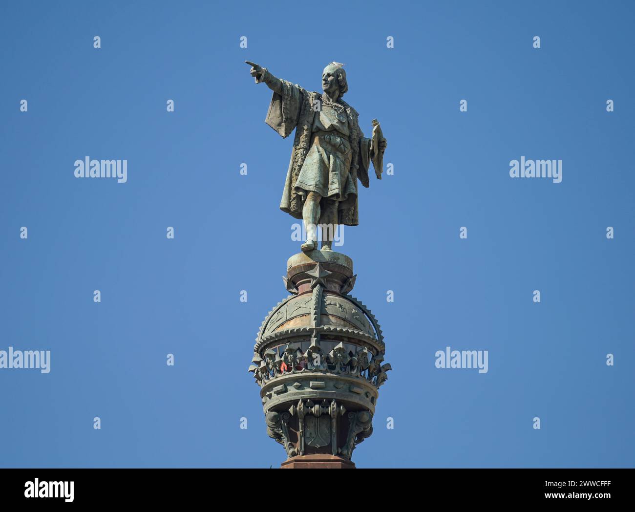 Mirador de Colom, Kolumbus-Denkmal, Barcelona, Katalonien, Spanien ...