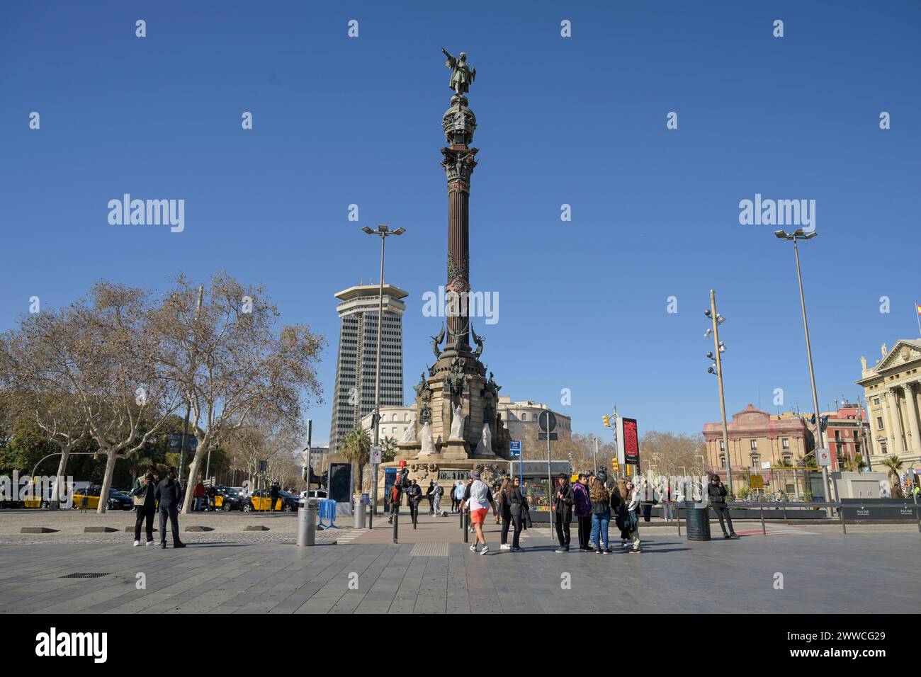 Mirador de Colom, Kolumbus-Denkmal, Barcelona, Katalonien, Spanien ...