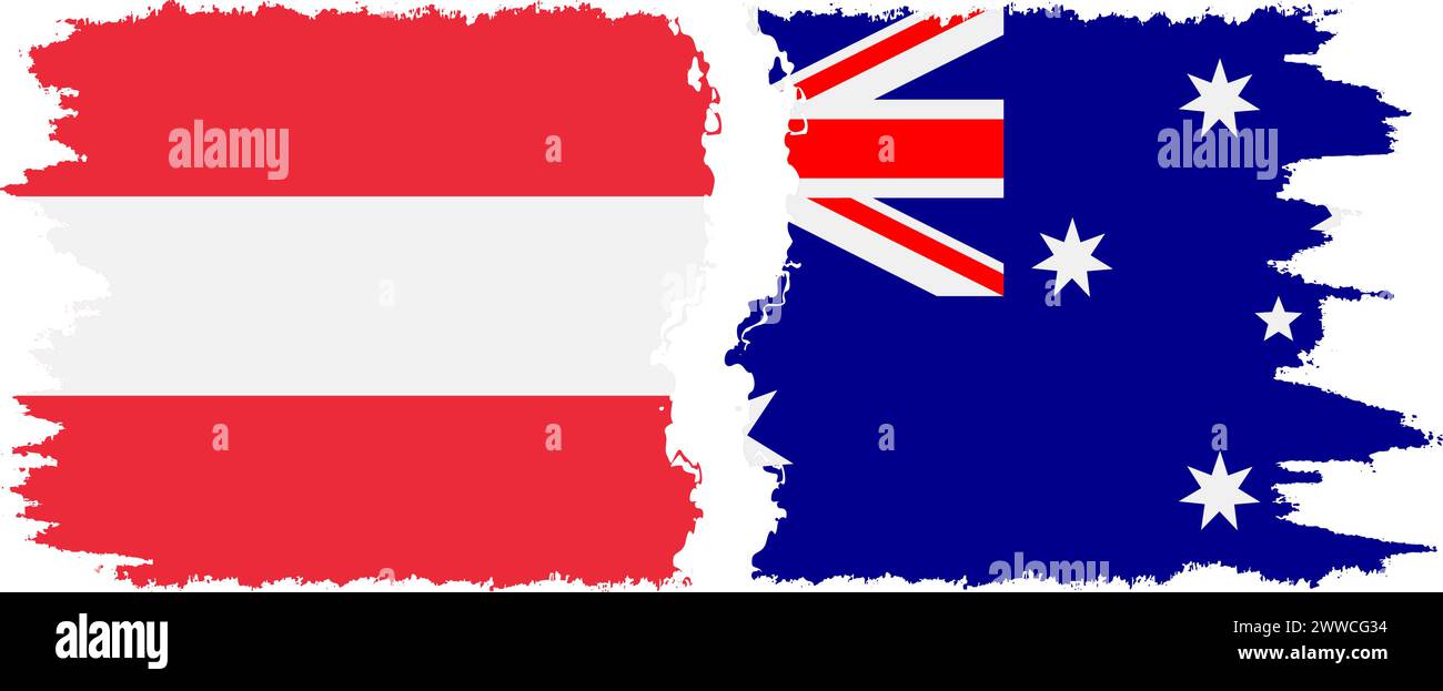 Australia and Austria grunge flags connection, vector Stock Vector ...