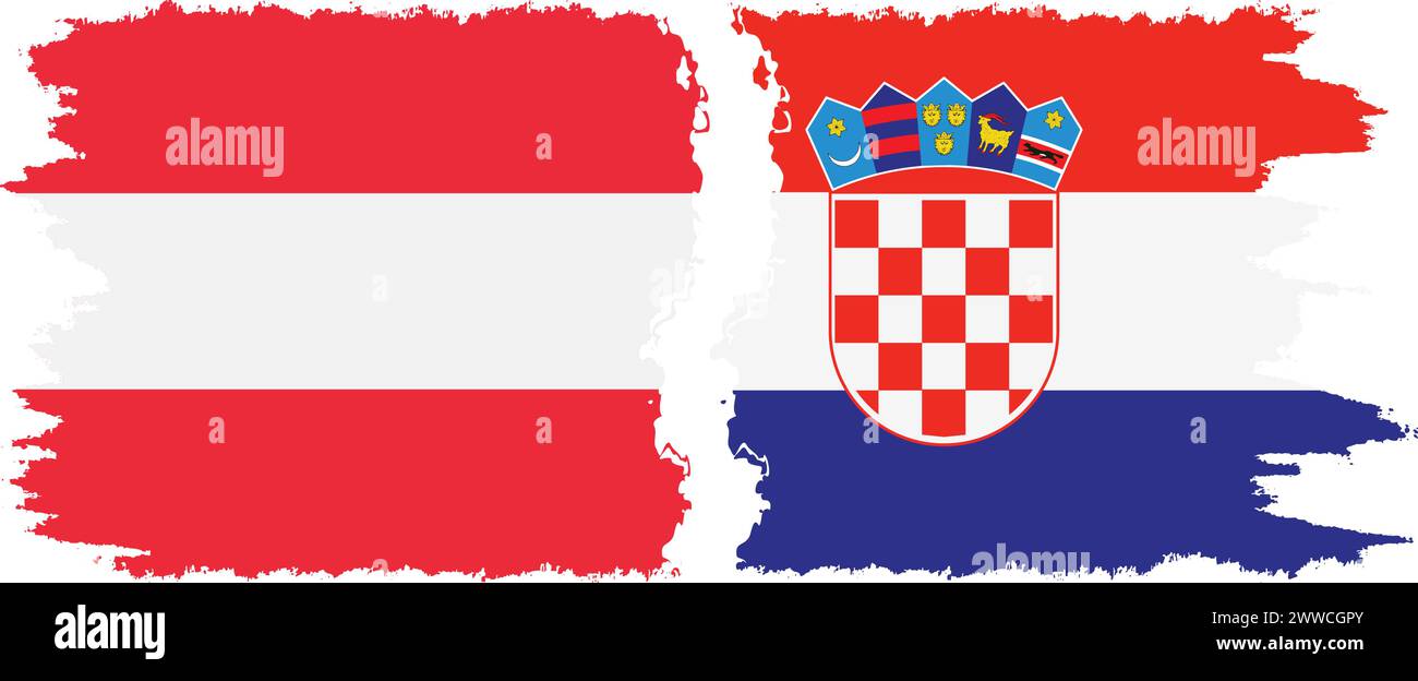 Croatia and Austria grunge flags connection, vector Stock Vector Image ...