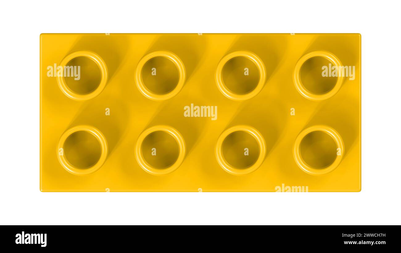 Amber Lego Block Isolated on a White Background. Close Up View of a ...