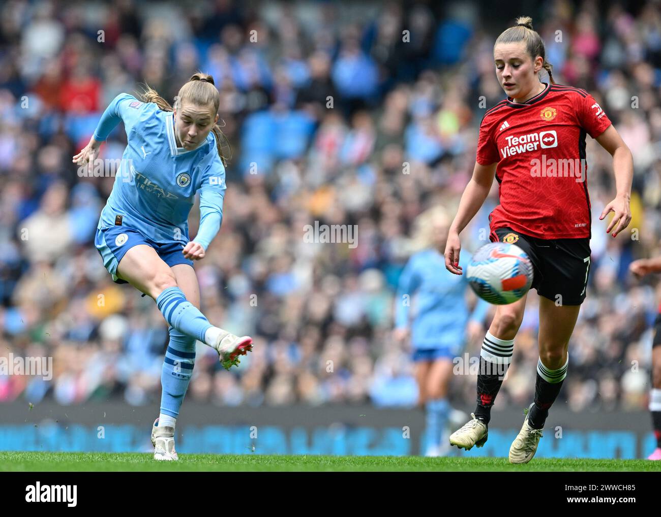 Jess Park of Manchester City Women shots on goal, during the The FA ...
