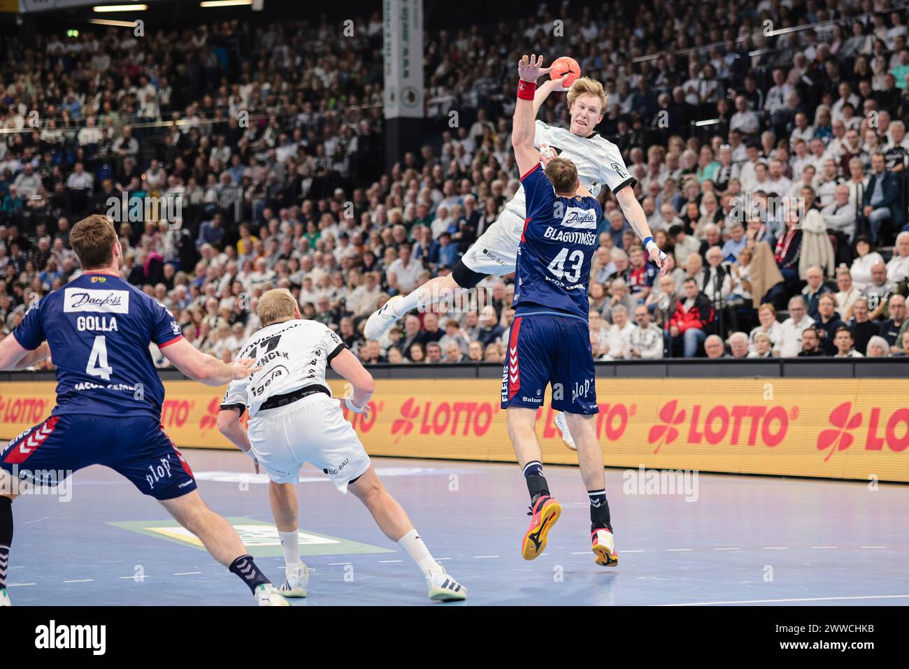 23 March 2024, Schleswig-Holstein, Kiel: Handball: Bundesliga, THW Kiel ...